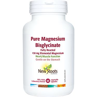 New Roots Pure Magnesium Bisglycinate 130 mg Elemental Magnesium ...