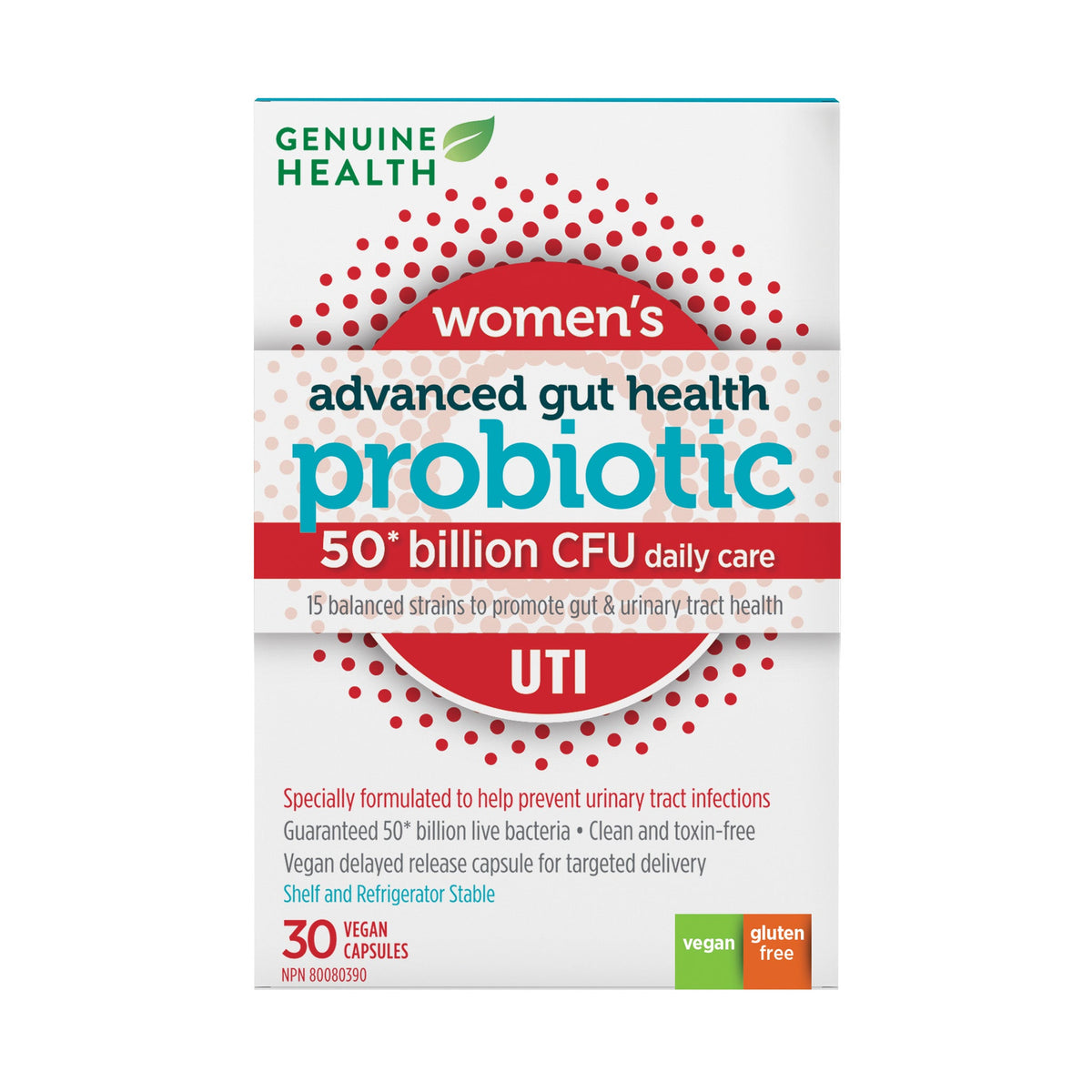 Genuine Health Advanced Gut Health Probiotics for Women, UTI 50 Billio ...